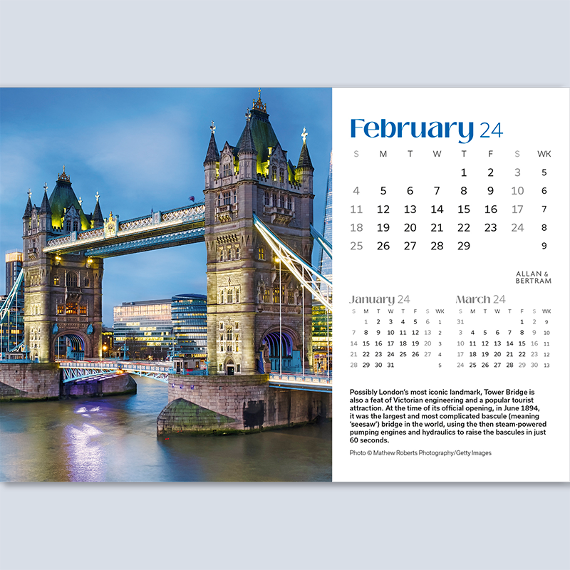 London Midi Desk Business Calendar - Made in Britain