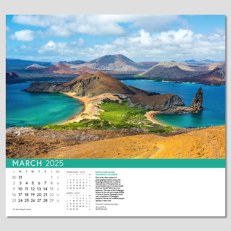 Explorer Business Wall Calendar - Made in Britain