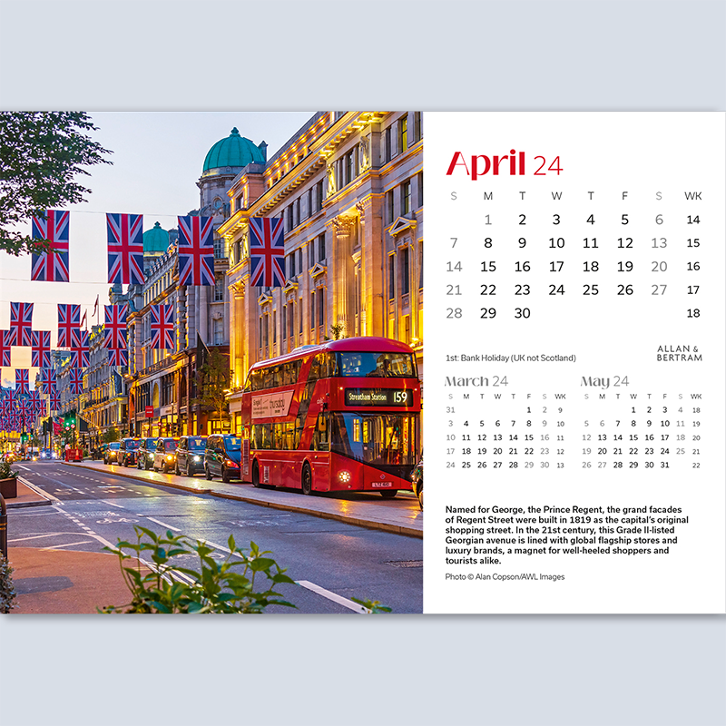 London Midi Desk Business Calendar - Made in Britain