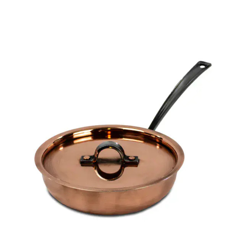 The Heritage 23cm Copper Chef Pan with Lid - Made in Britain