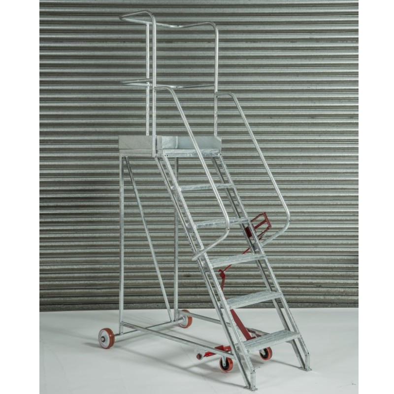 Galvanised Steel Fixed Platform Steps - Made in Britain