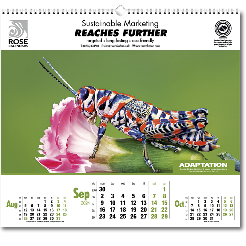 Ethos Calendar - Made in Britain