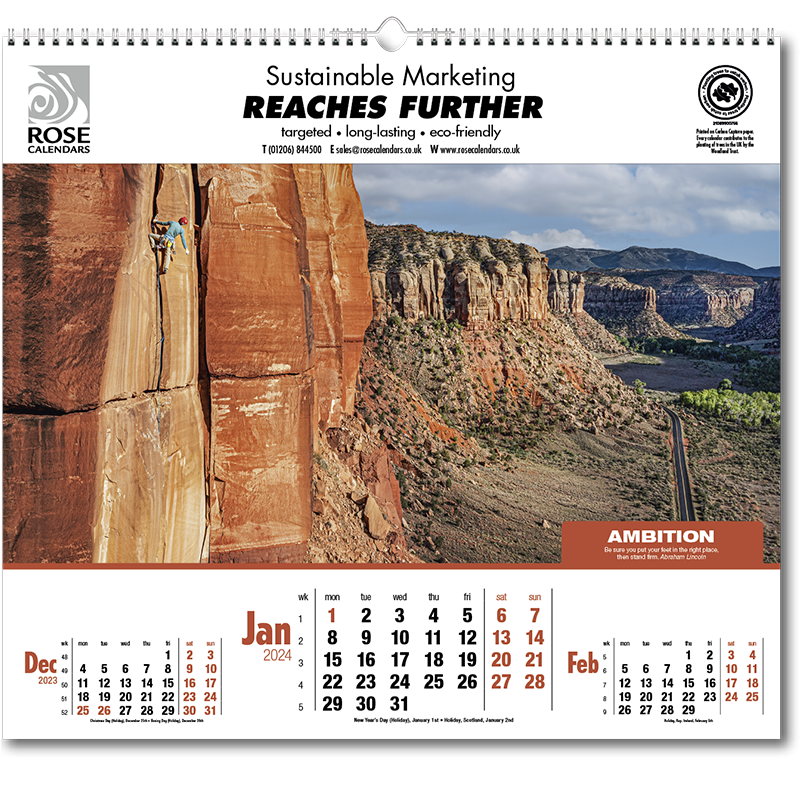 Ethos Calendar - Made in Britain