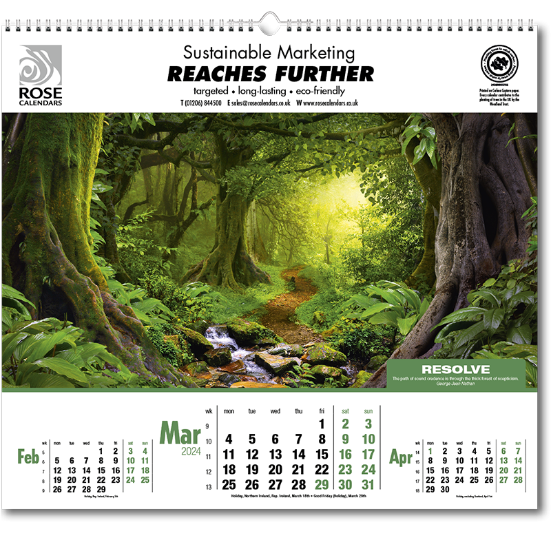 Ethos Calendar - Made in Britain