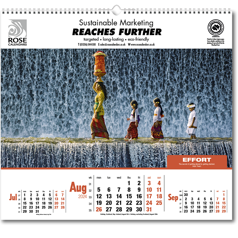 Ethos Calendar - Made in Britain