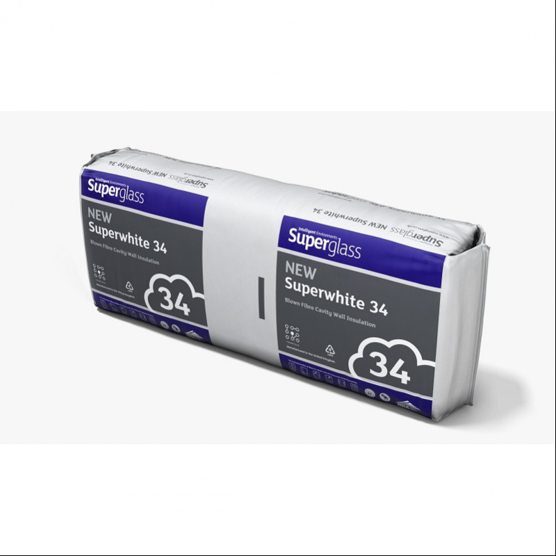 Superglass Superwhite 34 Blown Cavity Wall Insulation - Made in Britain